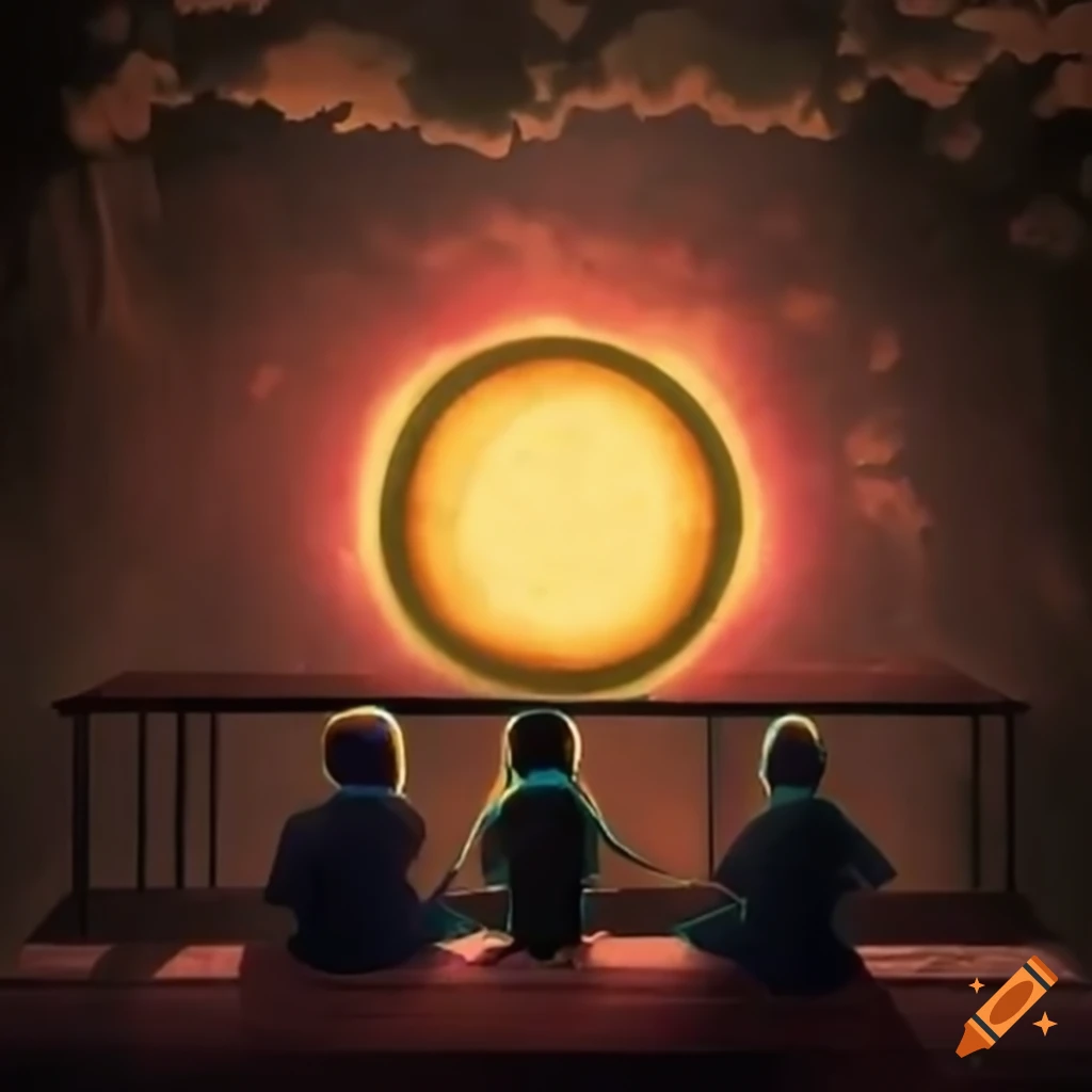 Native American elder sharing solar eclipse stories with students on ...