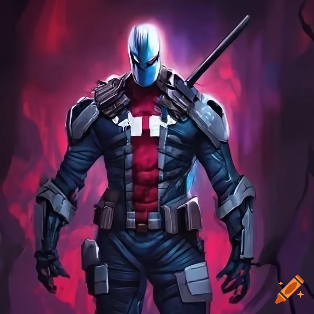 Impressionist-style marvel character portrait of a cyberpunk hero in ...