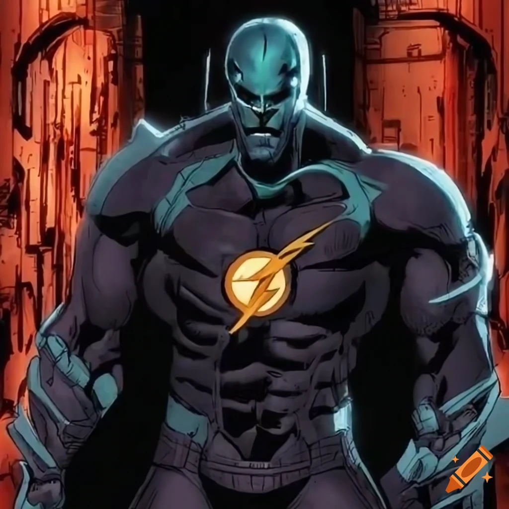 Epic comic art of hybrid Watchmen, Dr. Manhattan, Flash, and Batman ...