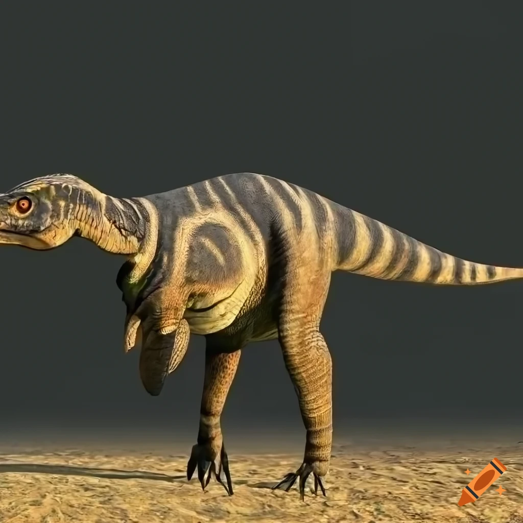 Nimble hypsilophodon dinosaur with intricate lizard-inspired colors and ...