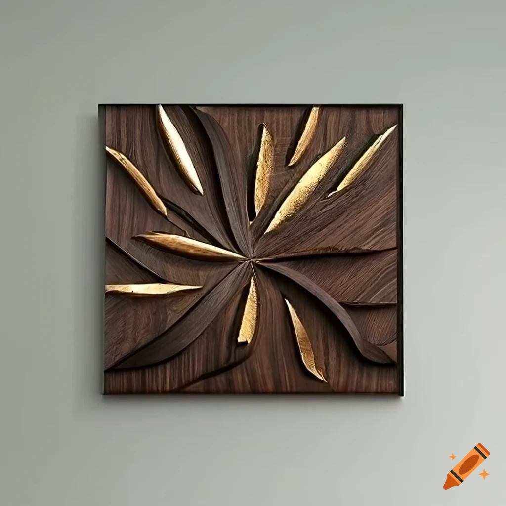 Luxurious wall art crafted from rich black walnut wood with intricate ...