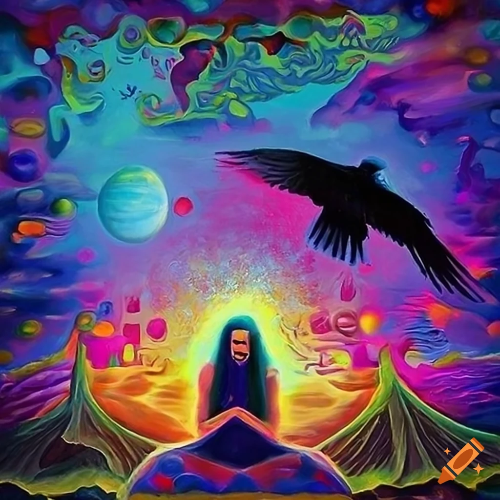 Surrealist painting portraying Carlos Castaneda and Don Juan Matus with ...