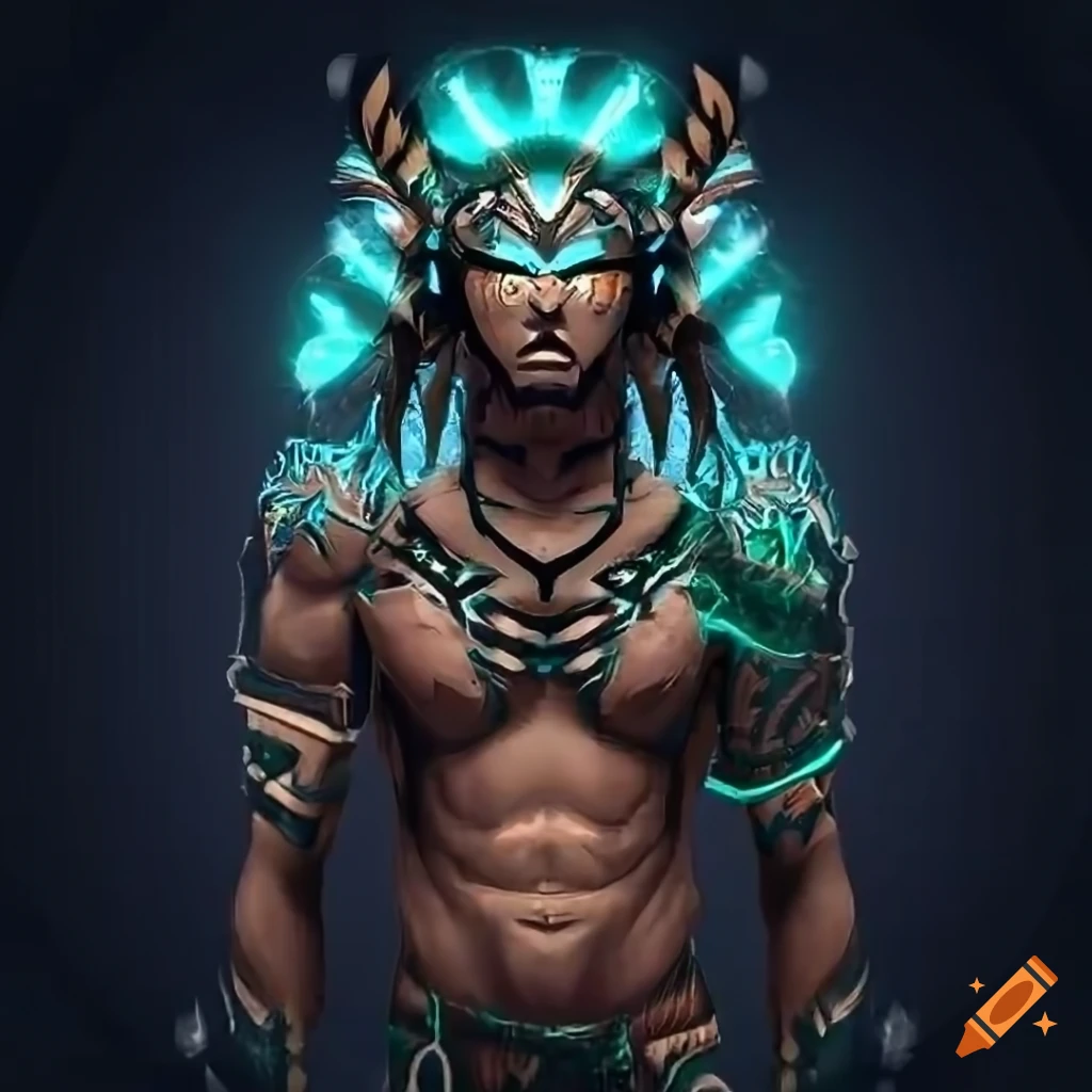 Avatar tribalcodeur: tribal warrior with modern coding aesthetics on ...