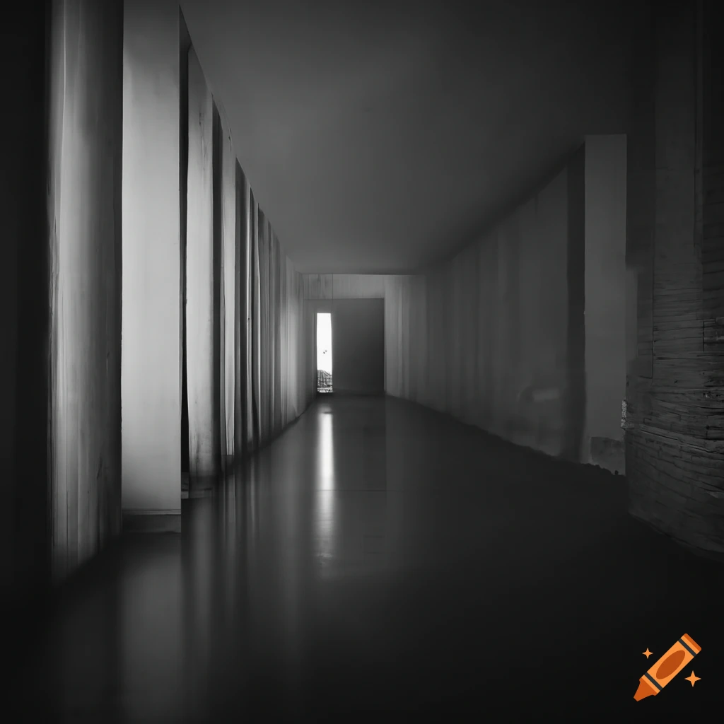 Ultra high resolution black and white photograph of a forgotten place ...