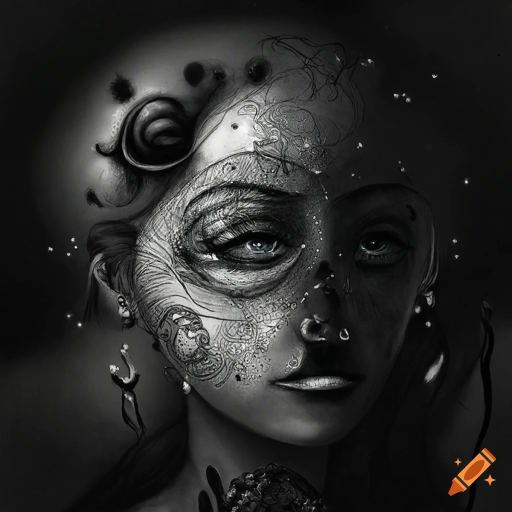 Surreal art inspired by amano portraying spiritual transcendence on Craiyon