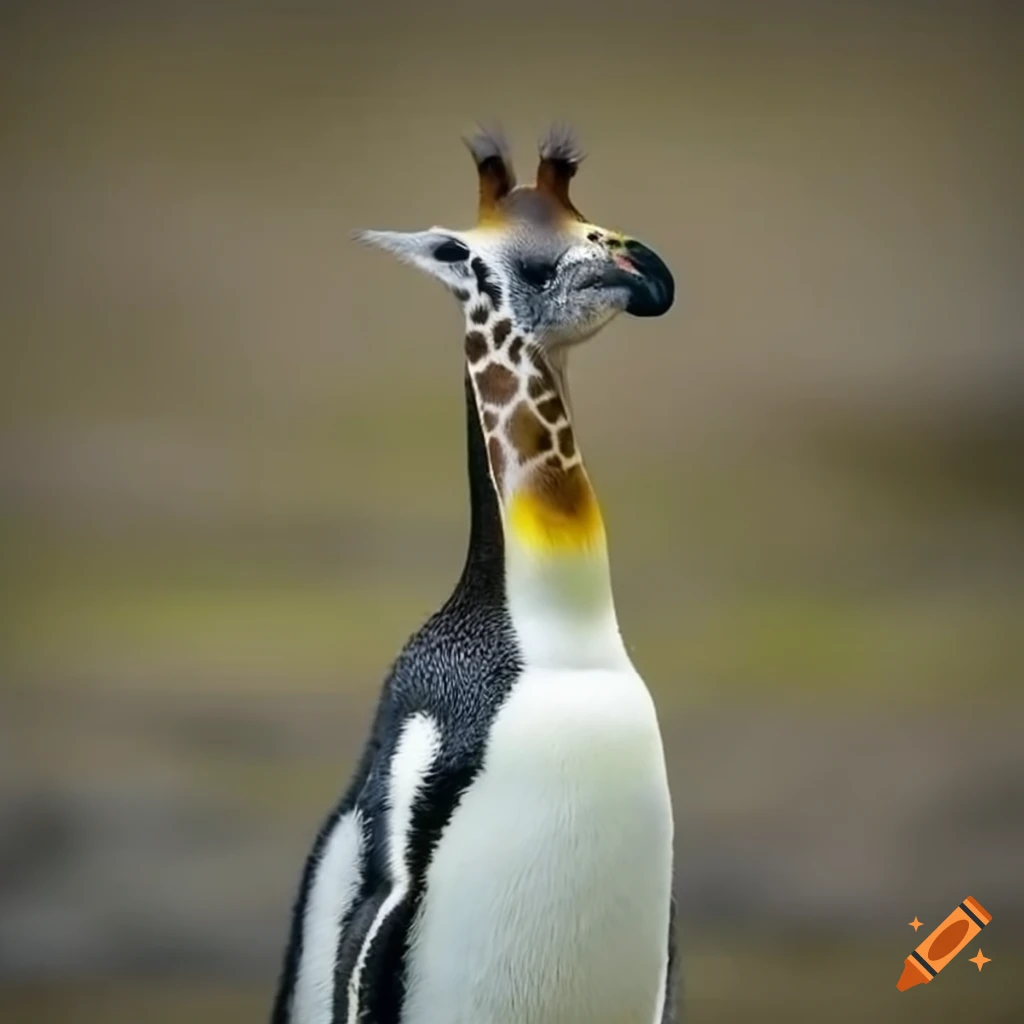 Hybrid animal with penguin and giraffe features on Craiyon