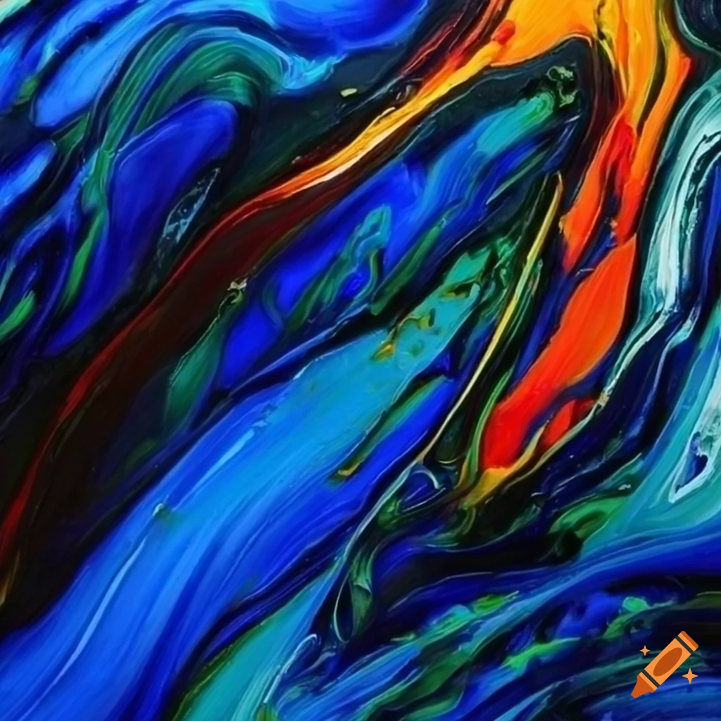 Abstract acrylic painting on Craiyon