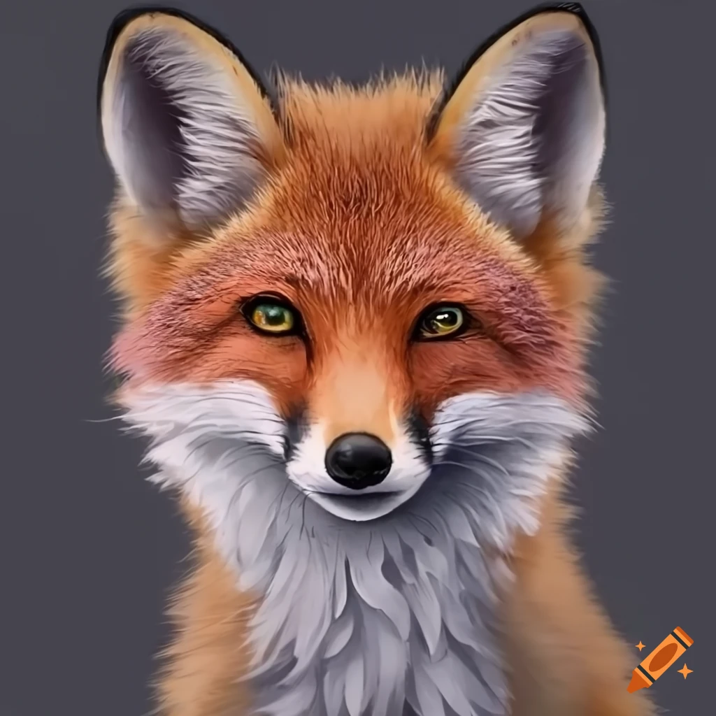 Cute and natural fox face sticker design on Craiyon