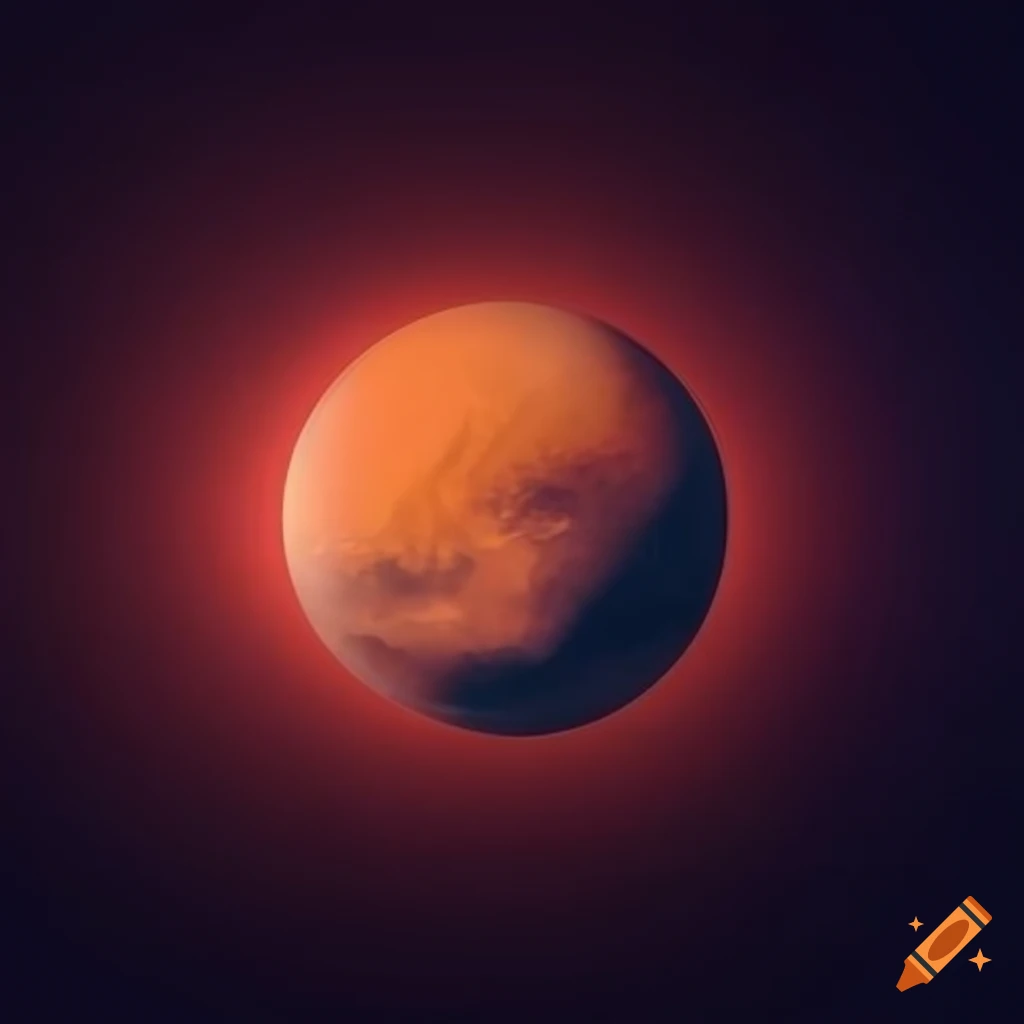 Flat design of mars in a cosmic background on Craiyon