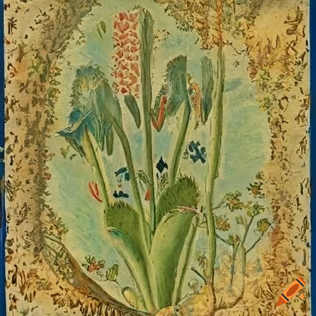 Holy card showing dangerous flowers in an uncanny garden on Craiyon