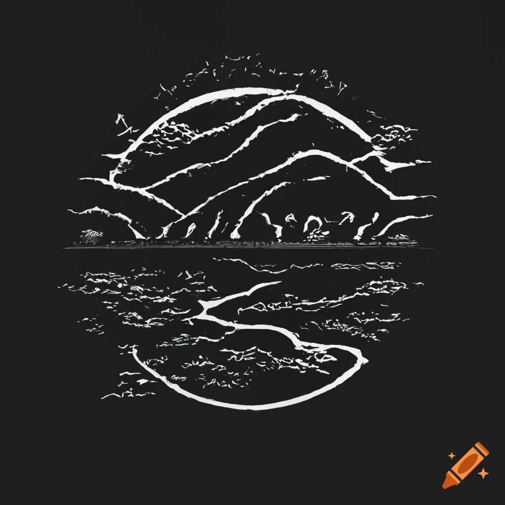Black and white logo with a sprawling river in a circle design for a ...