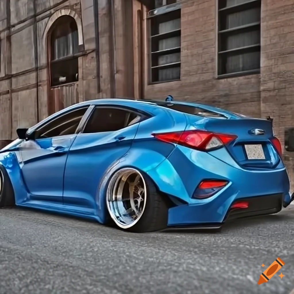 Modified Hyundai Elantra GLS with widebody and aerodynamic wheels on ...