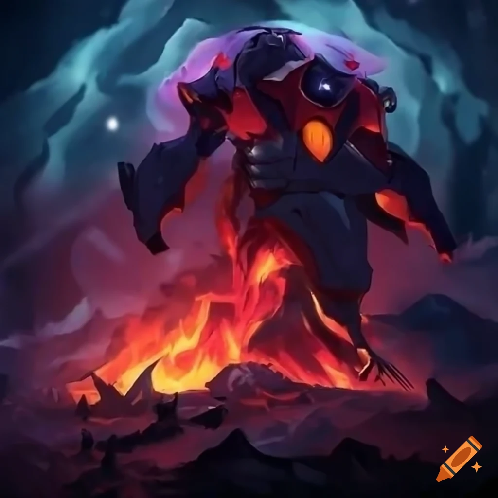 Space penguin horde advancing on volcanic glacier under a meteor shower ...