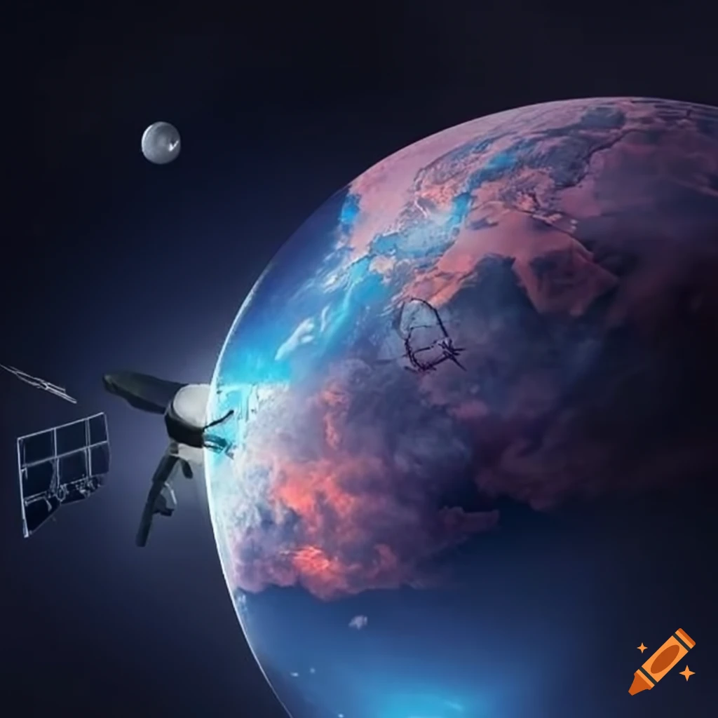 Satellite in space on Craiyon