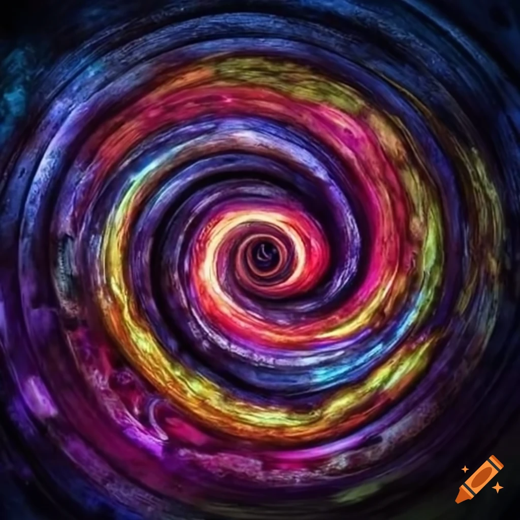 Intriguing portal with mysterious symbols and swirling vortex on Craiyon