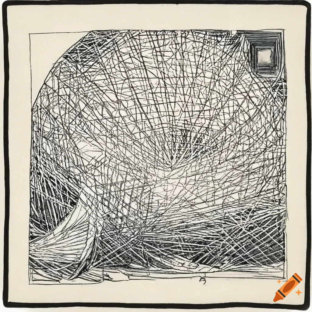 Japanese alien peacock and abstract string art on Craiyon