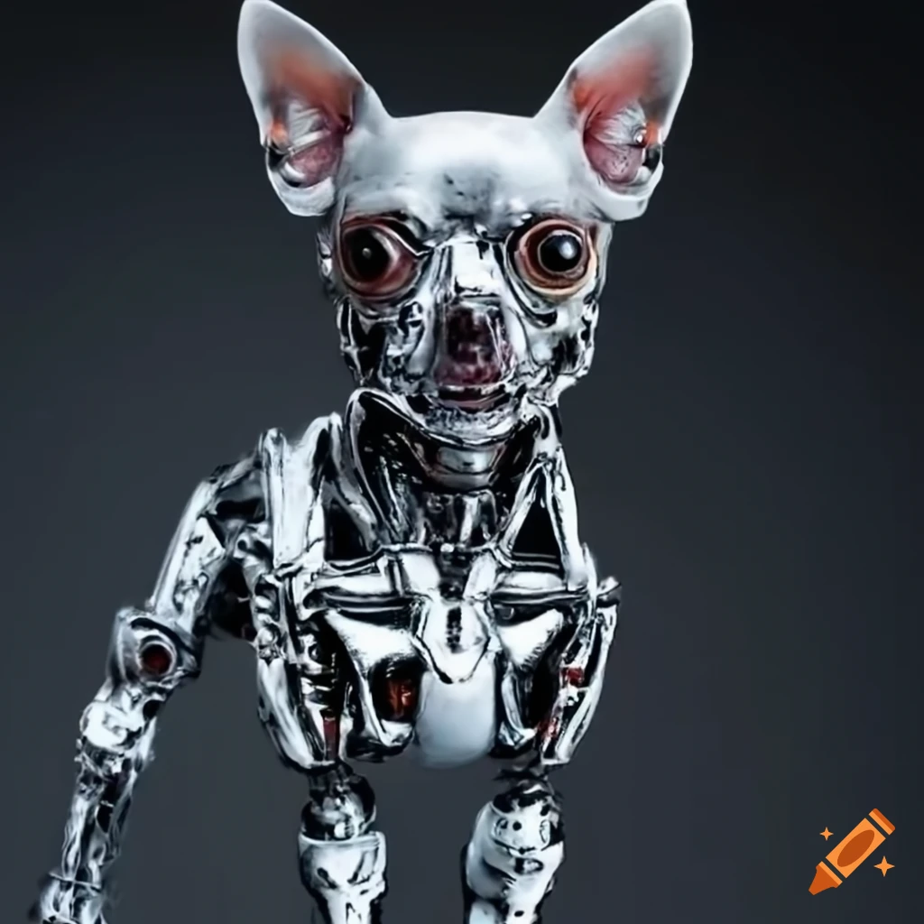 Cyborg chihuahua inspired by terminator on Craiyon
