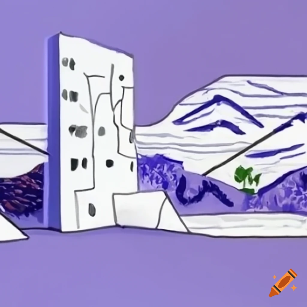 Landscape painting inspired by picasso and hockney with special-shaped ... Landscape painting inspired by picasso and hockney with special-shaped ...