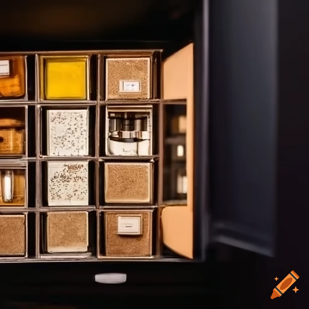 Ophthalmologist arranging small boxes in a cabinet on Craiyon