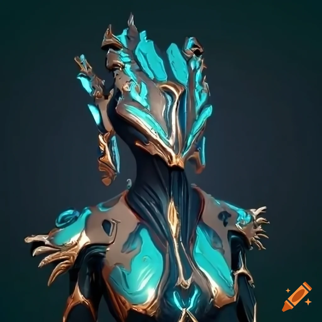 Stylized valkyrie-inspired prismatic warframe on Craiyon
