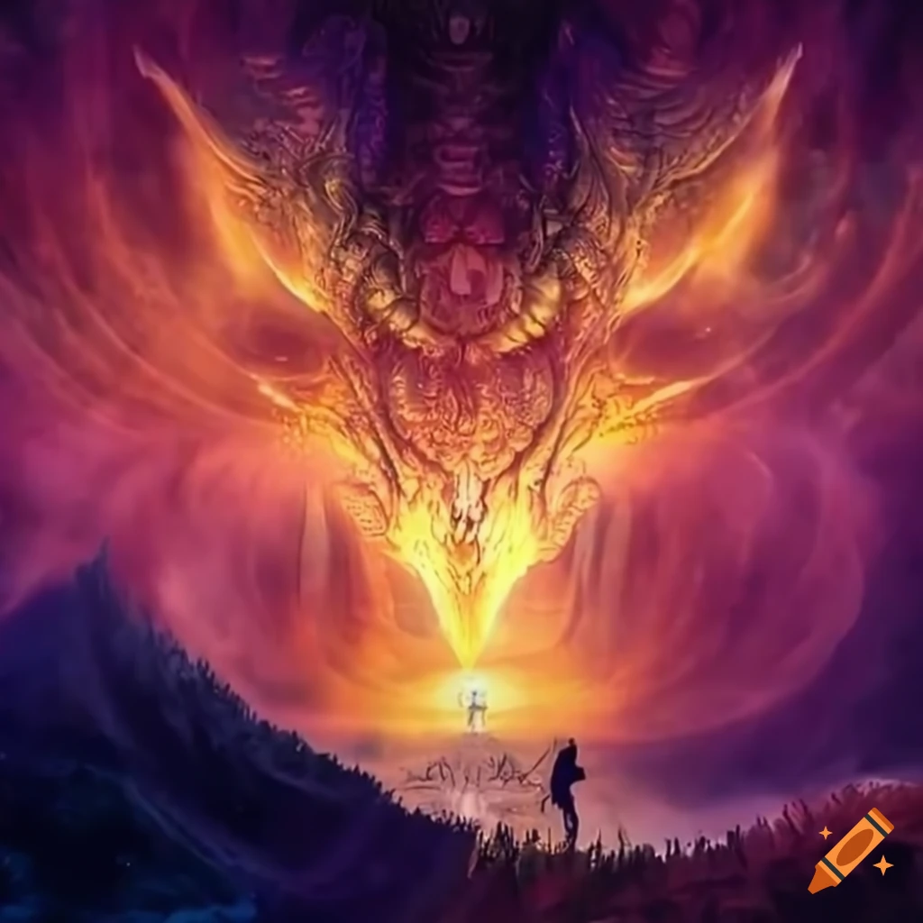 Dragons creating an intricate formation in the sky on Craiyon