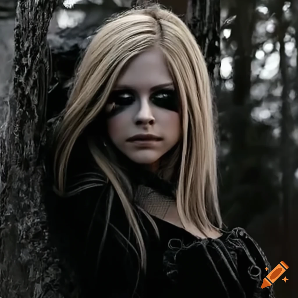 Avril lavigne in a gothic vampire movie scene on Craiyon