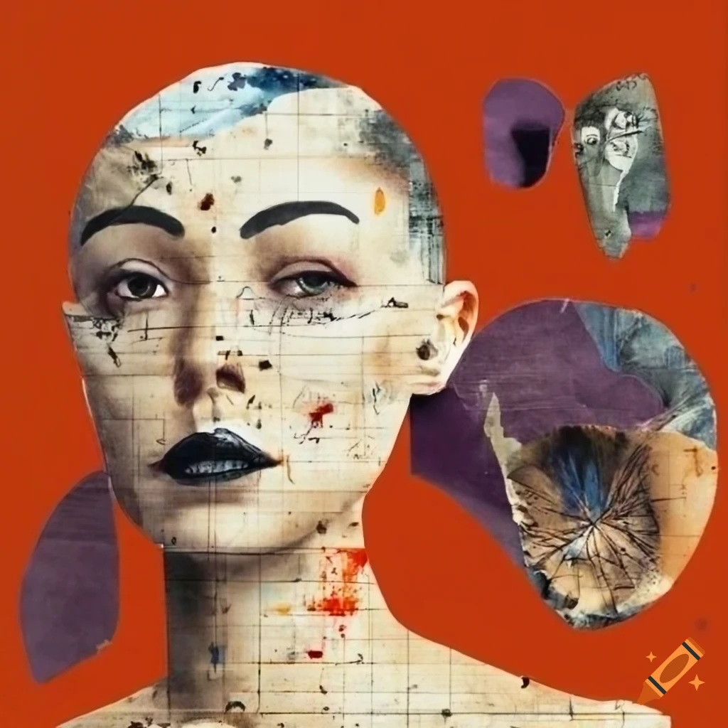 Collage art with photorealistic images, woman, textures, Dada and ...