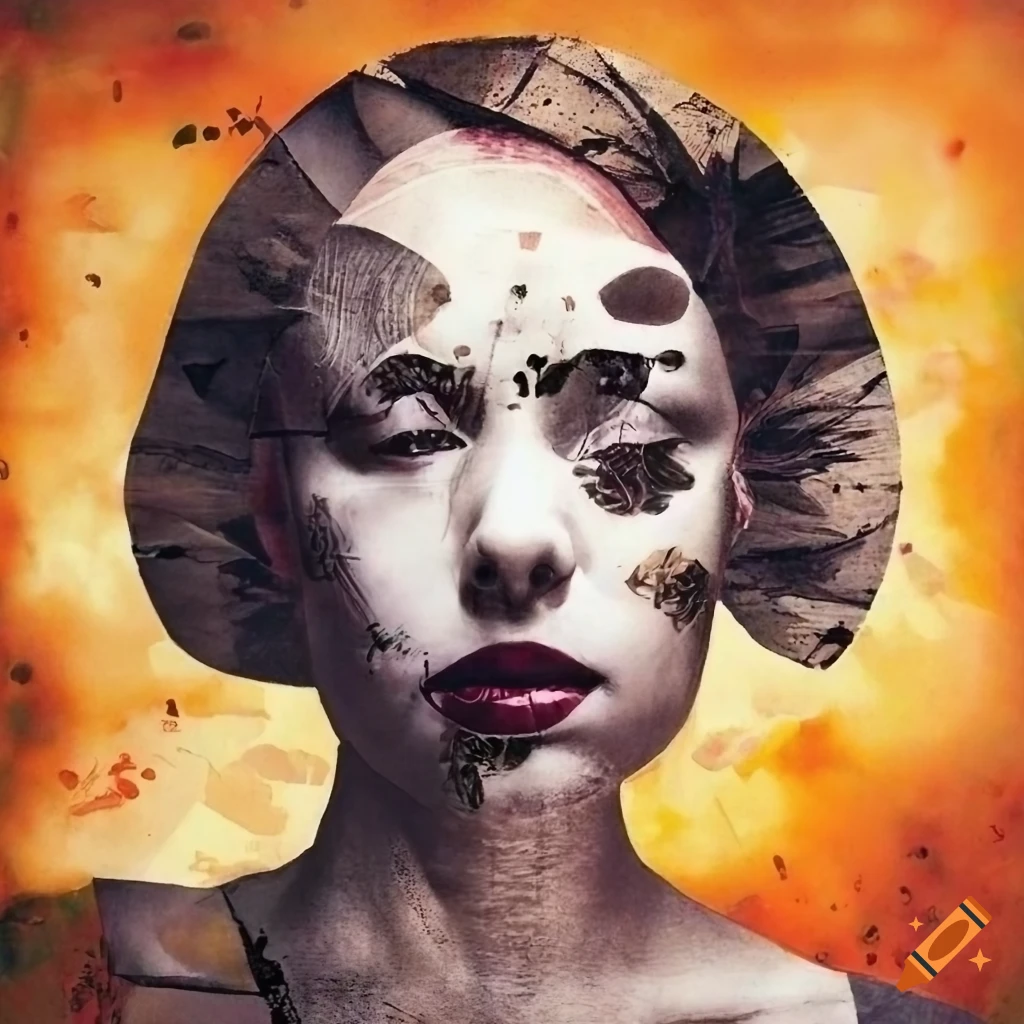 Hannah Hoch collage with photorealistic woman and detailed textures on ...