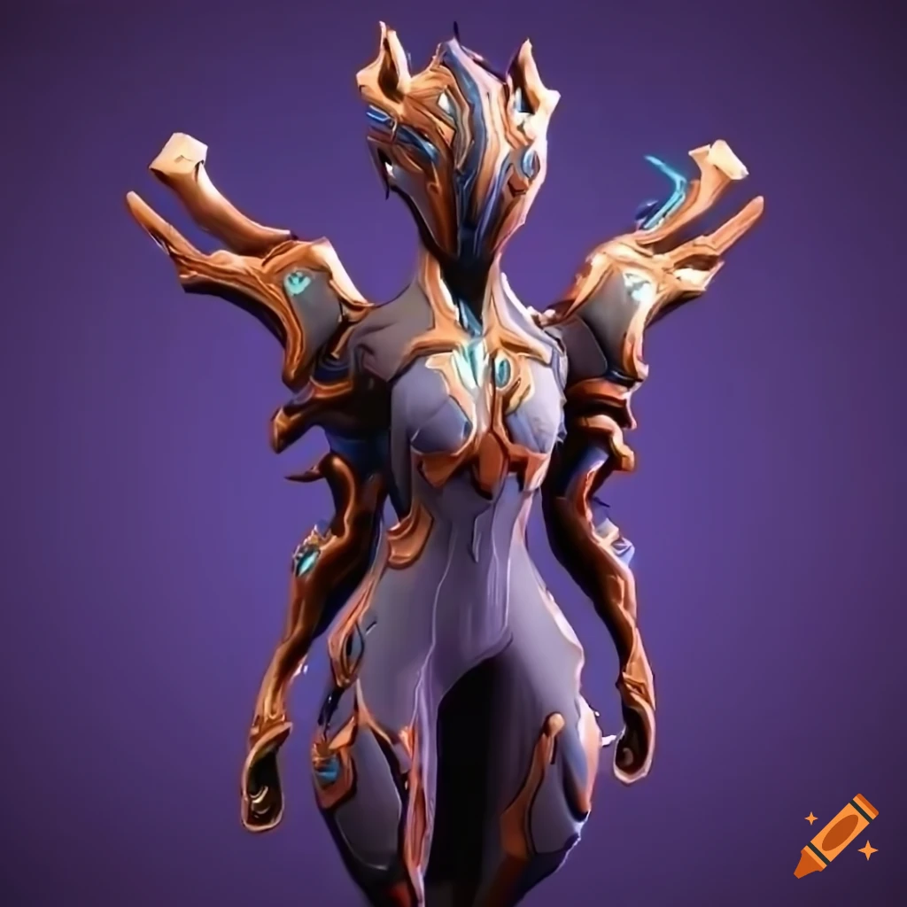 Stylized Valkyrie-inspired prismatic warframe on Craiyon