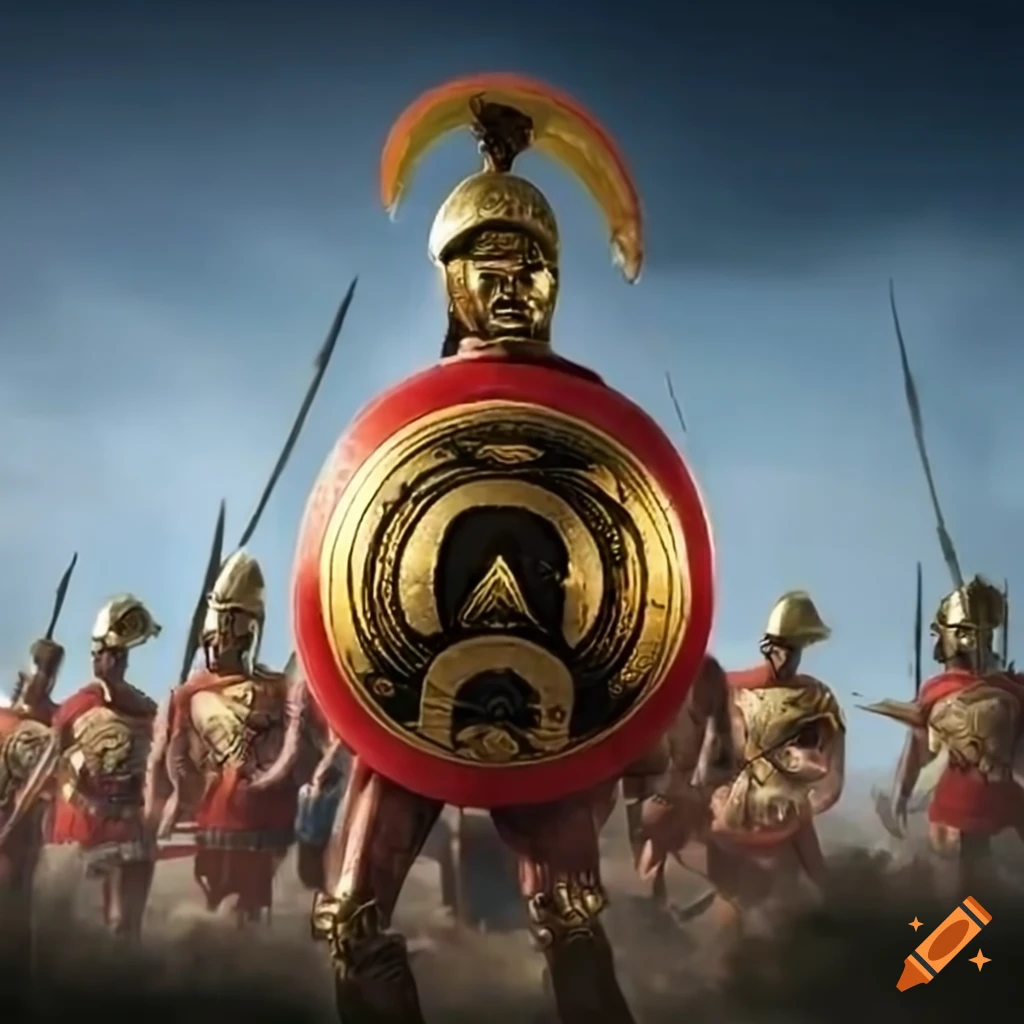 Intricately detailed ancient Greek hoplite army in full battle ...