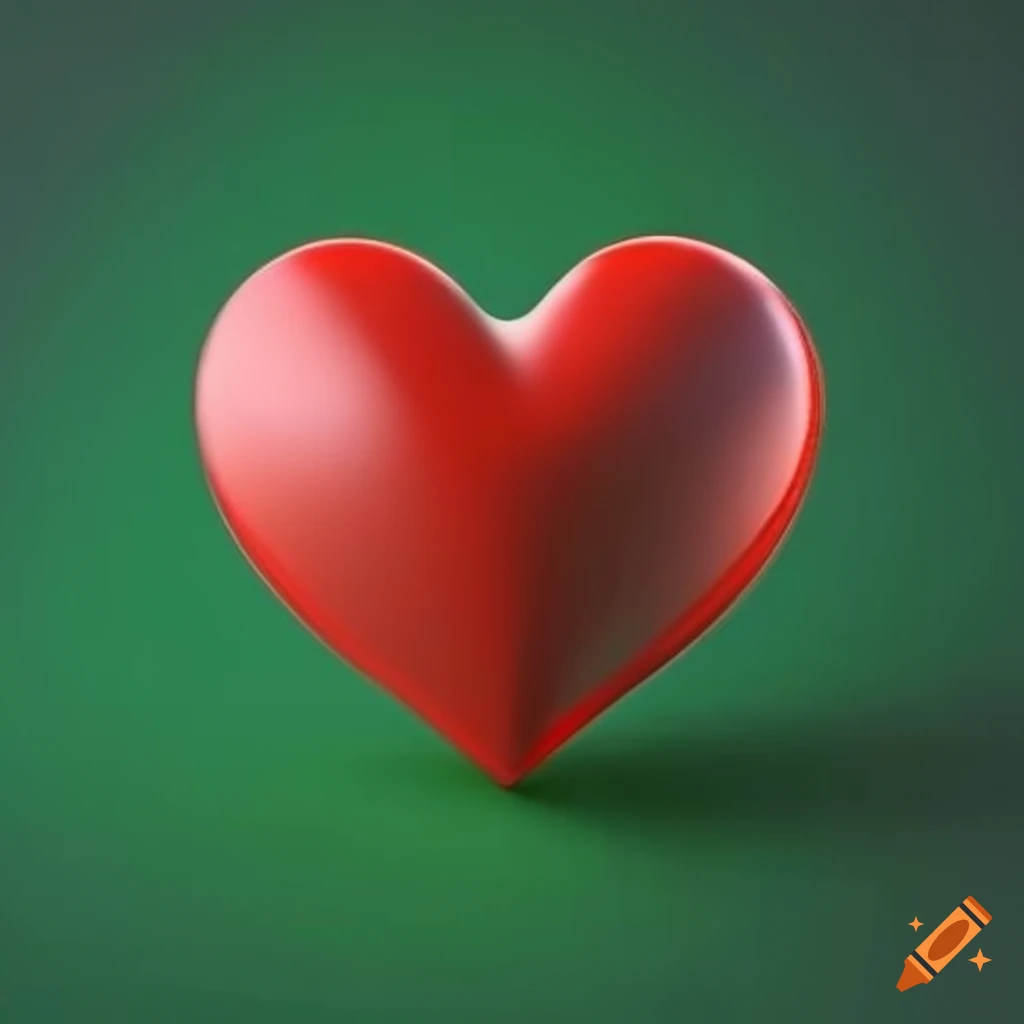Red 3d heart illustration on Craiyon