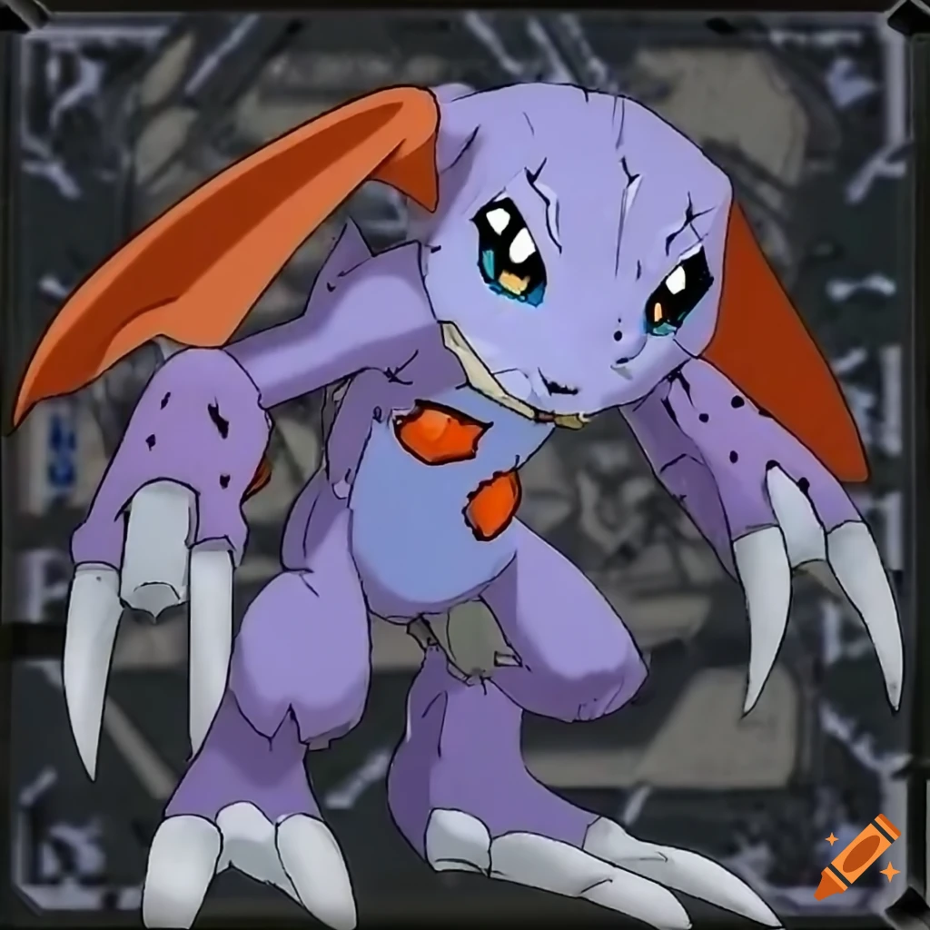 Digital art with a digimon in a futuristic pixelated world on Craiyon
