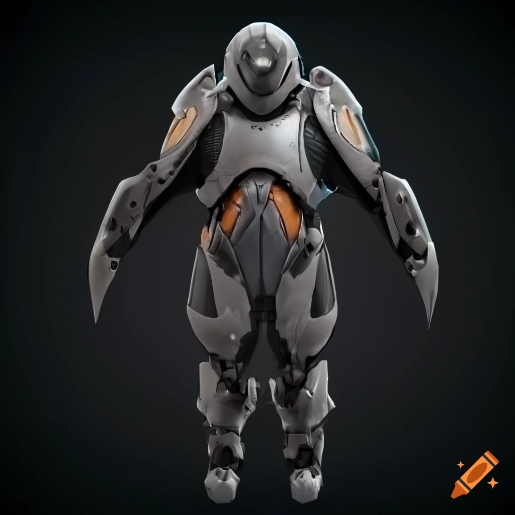 Cybernetic penguin armor with intricate design on Craiyon