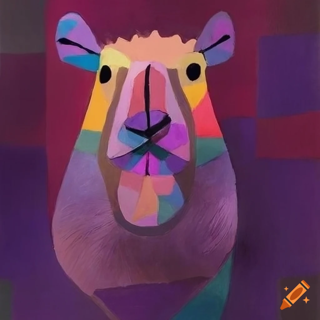 Capybara artwork by Paul Klee in purple tones on Craiyon