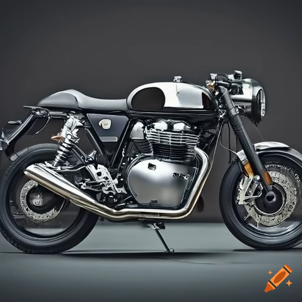 Royal enfield continental gt 650 'mr. clean' bike on a dark black ...