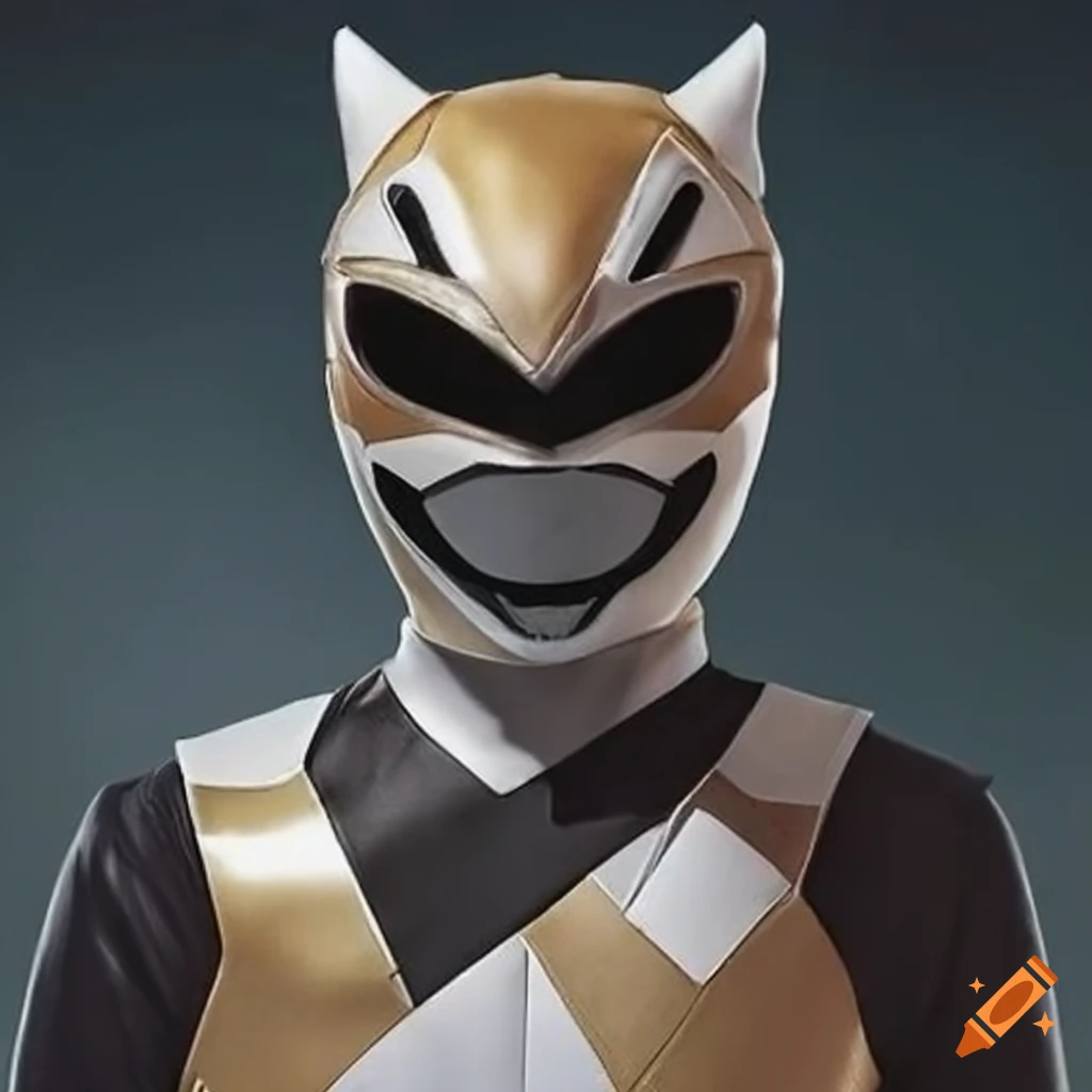 Power ranger in a wolf-themed suit facing a wolf mask without a mouth ...