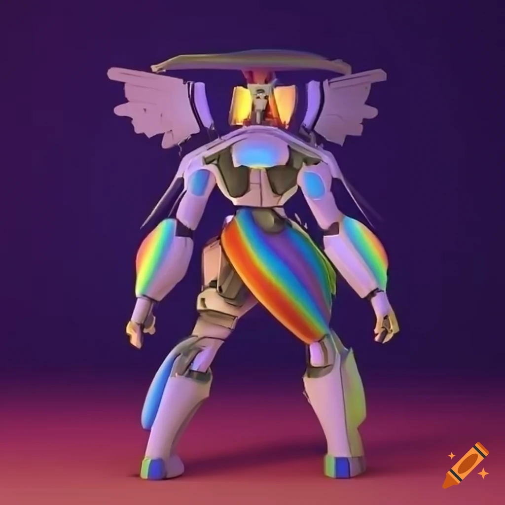 Pixar stylized mecha rainbow valkyrie inspired by Moebius on Craiyon