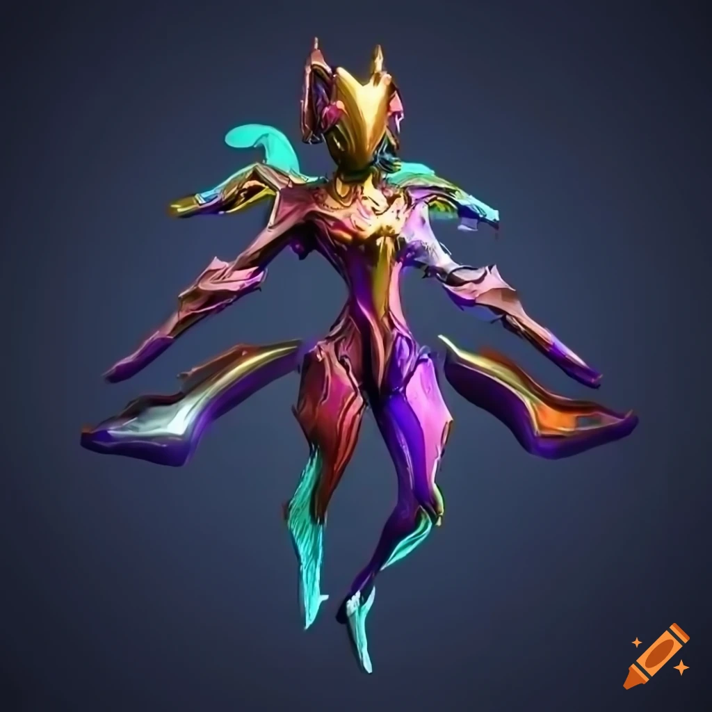Stylized rainbow valkyrie inspired by warframe in a moebius style on ...