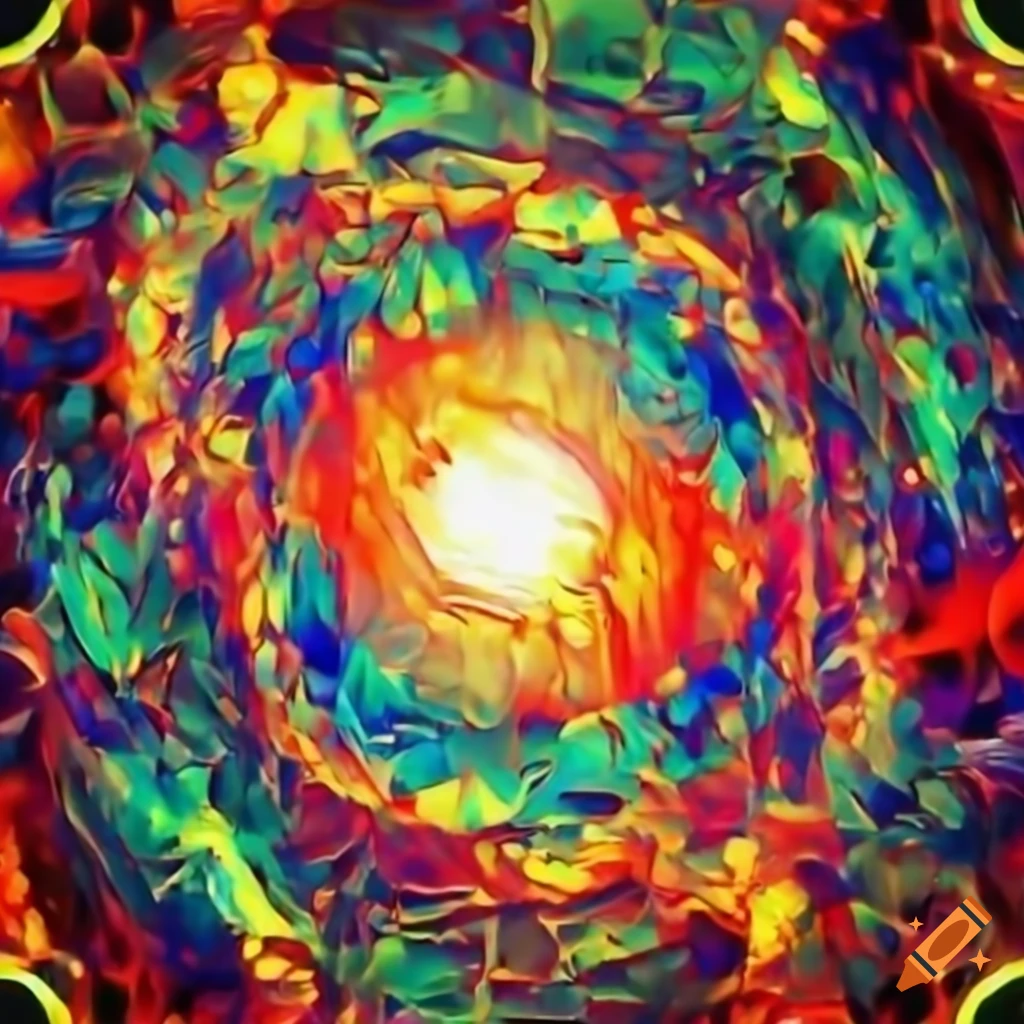 AI art bomb explosion on a spiral grid structure with transparent paint ...