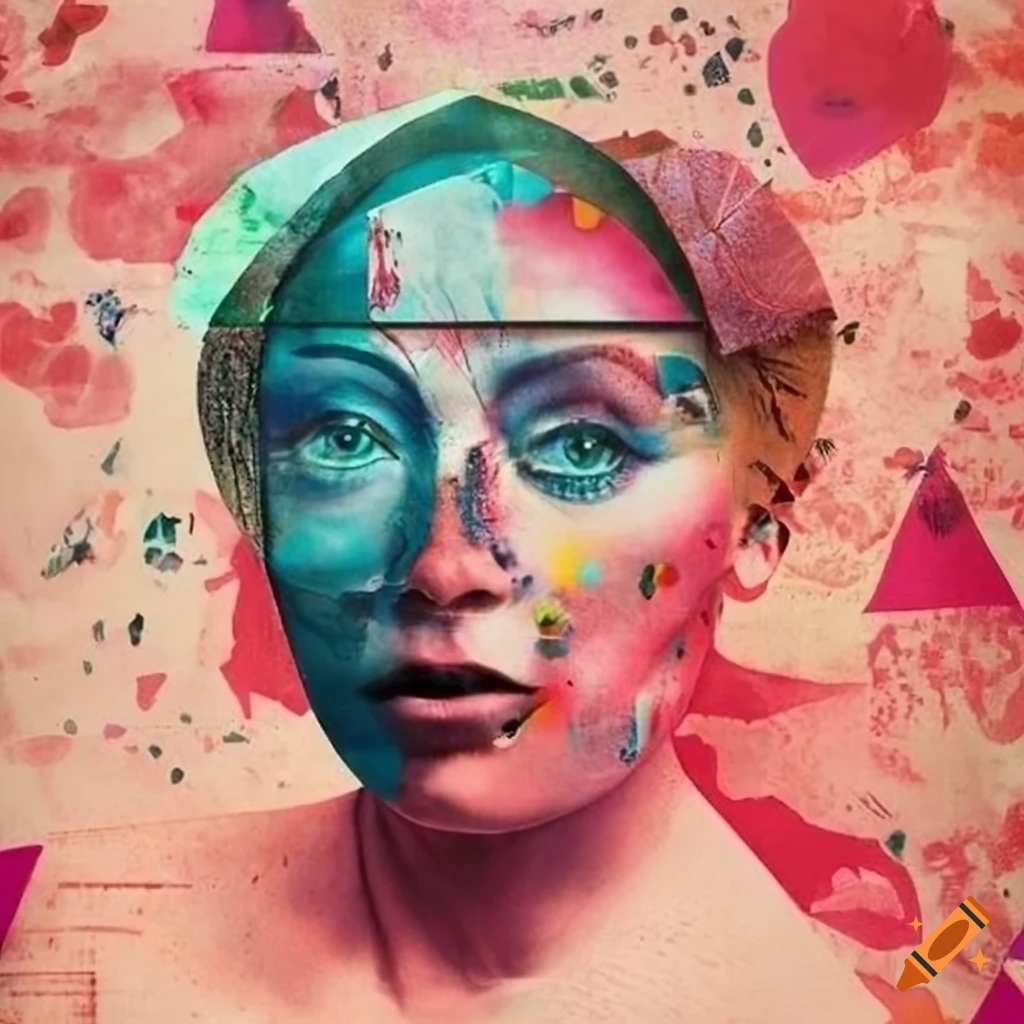 Collage art with photorealistic images and detailed textures on Craiyon