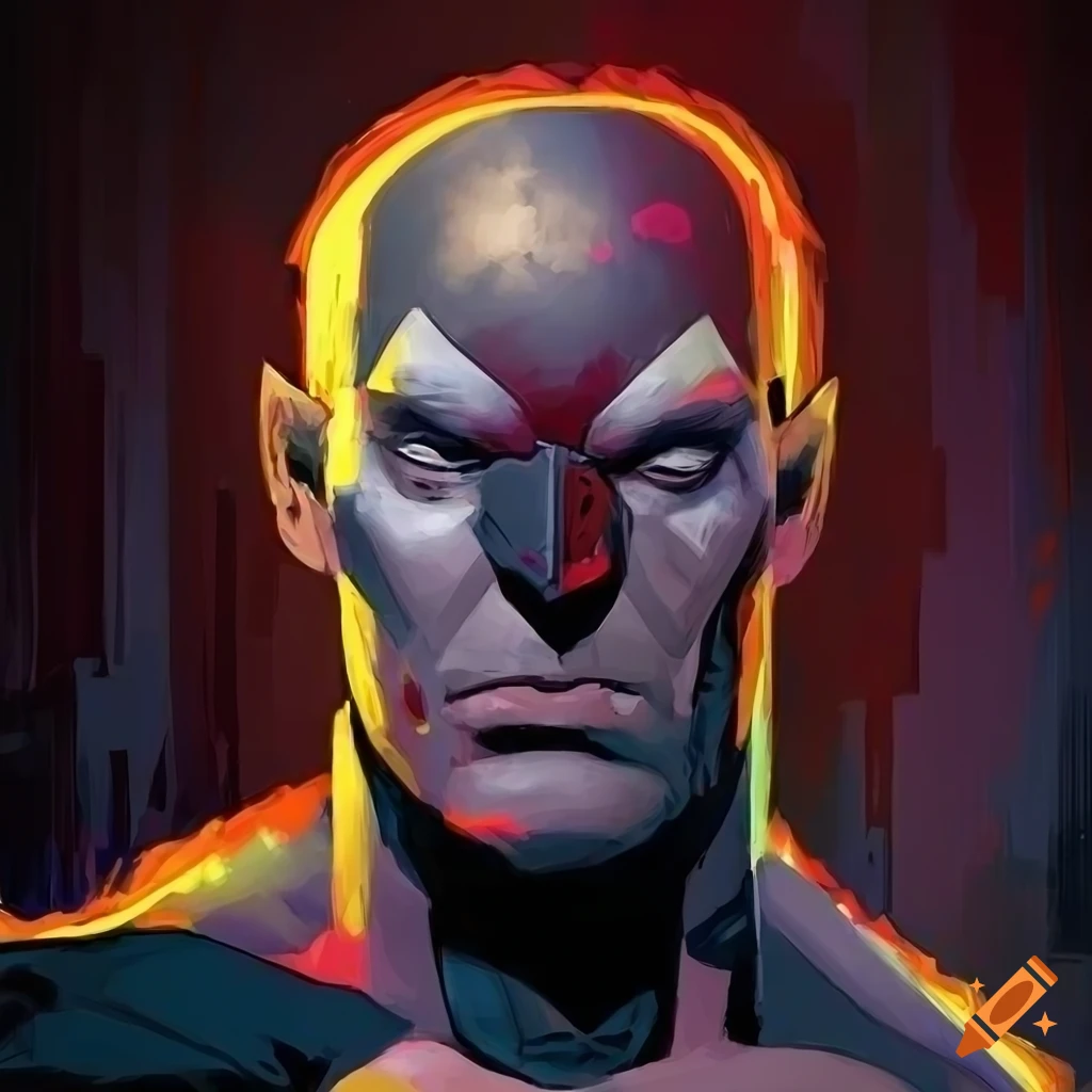 Superhero with chest symbol in stunning comic art style on Craiyon