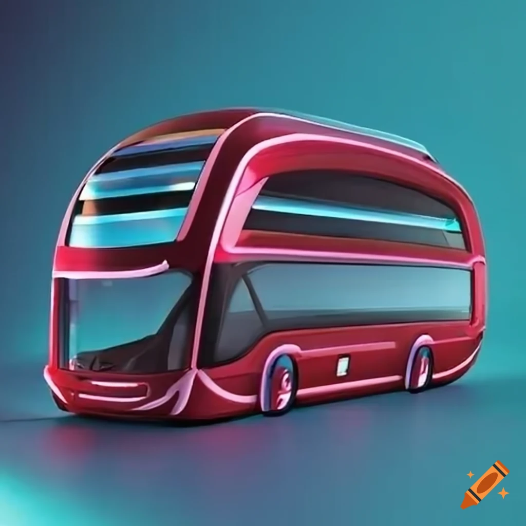 Futuristic double decker bus on Craiyon