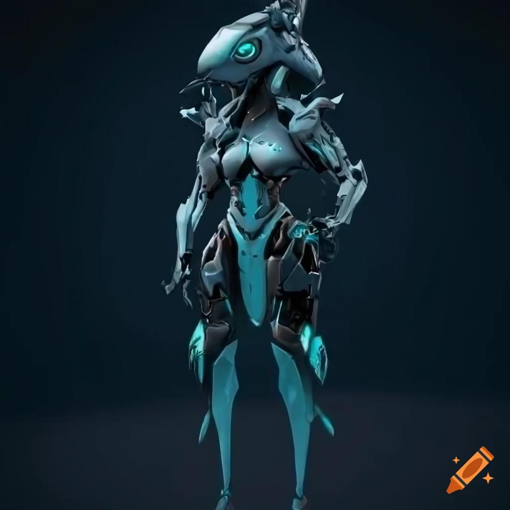 Stylized Cyborg Shark Valkyrie in a futuristic setting on Craiyon