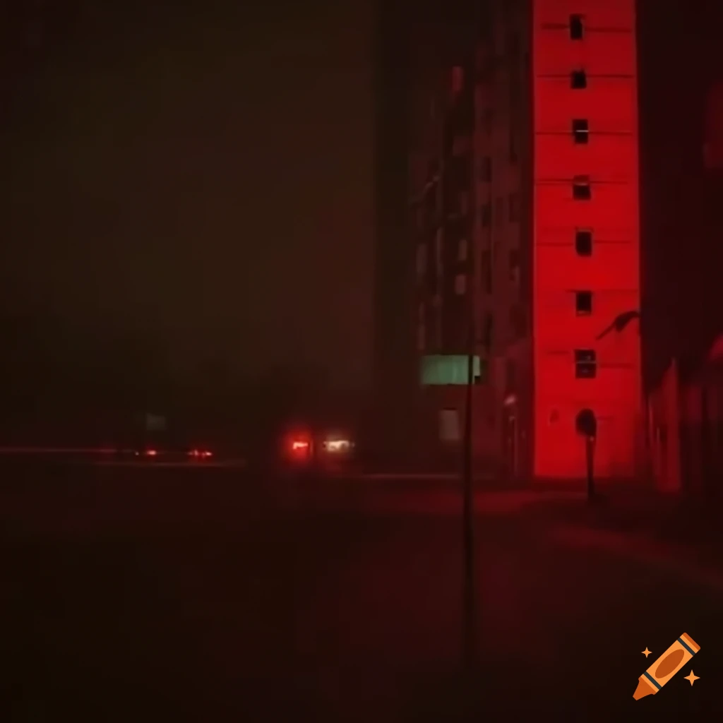 Liminal space downtown surrounded by fog at 5 a.m. with empty streets ...