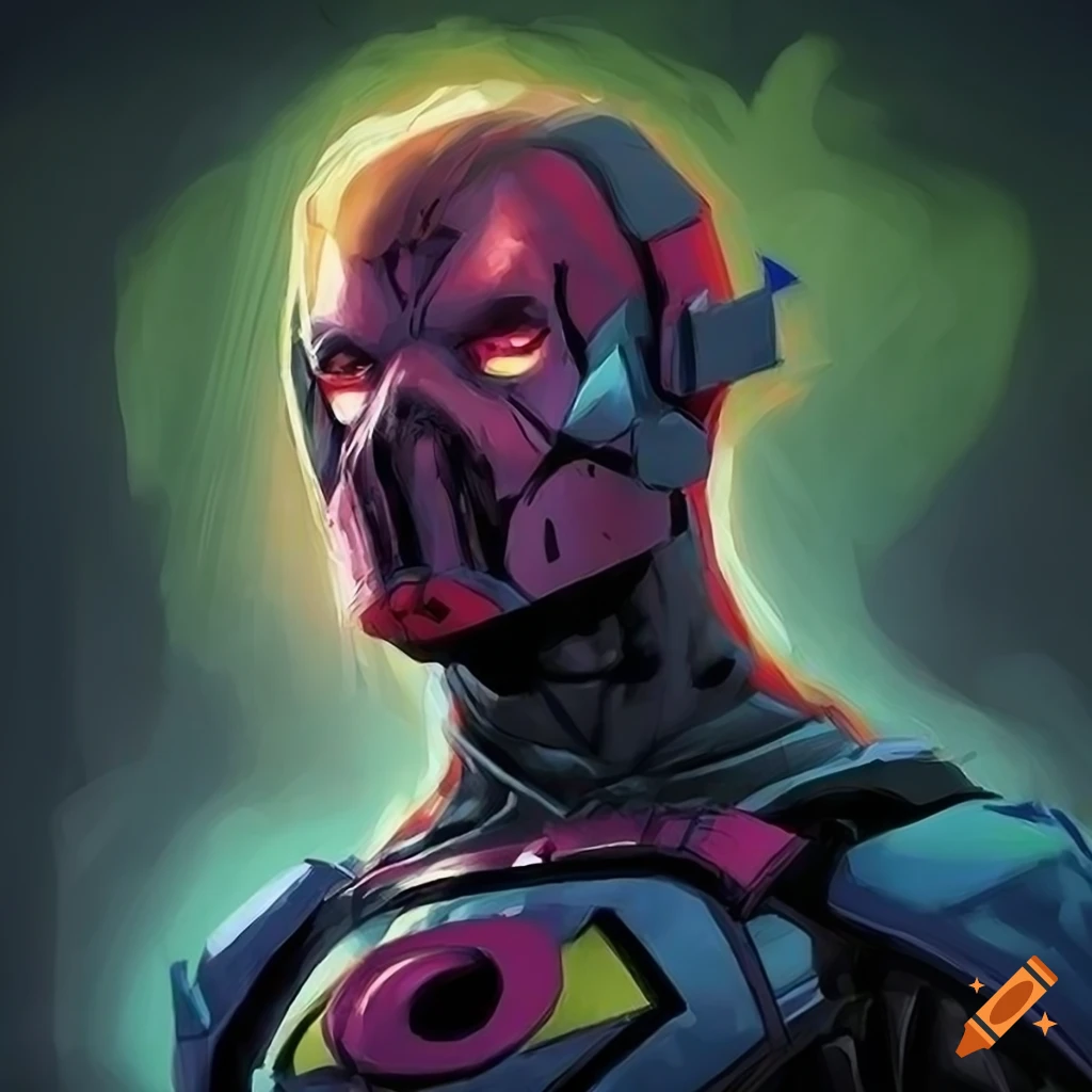 Superhero with chest symbol in stunning comic art style on Craiyon