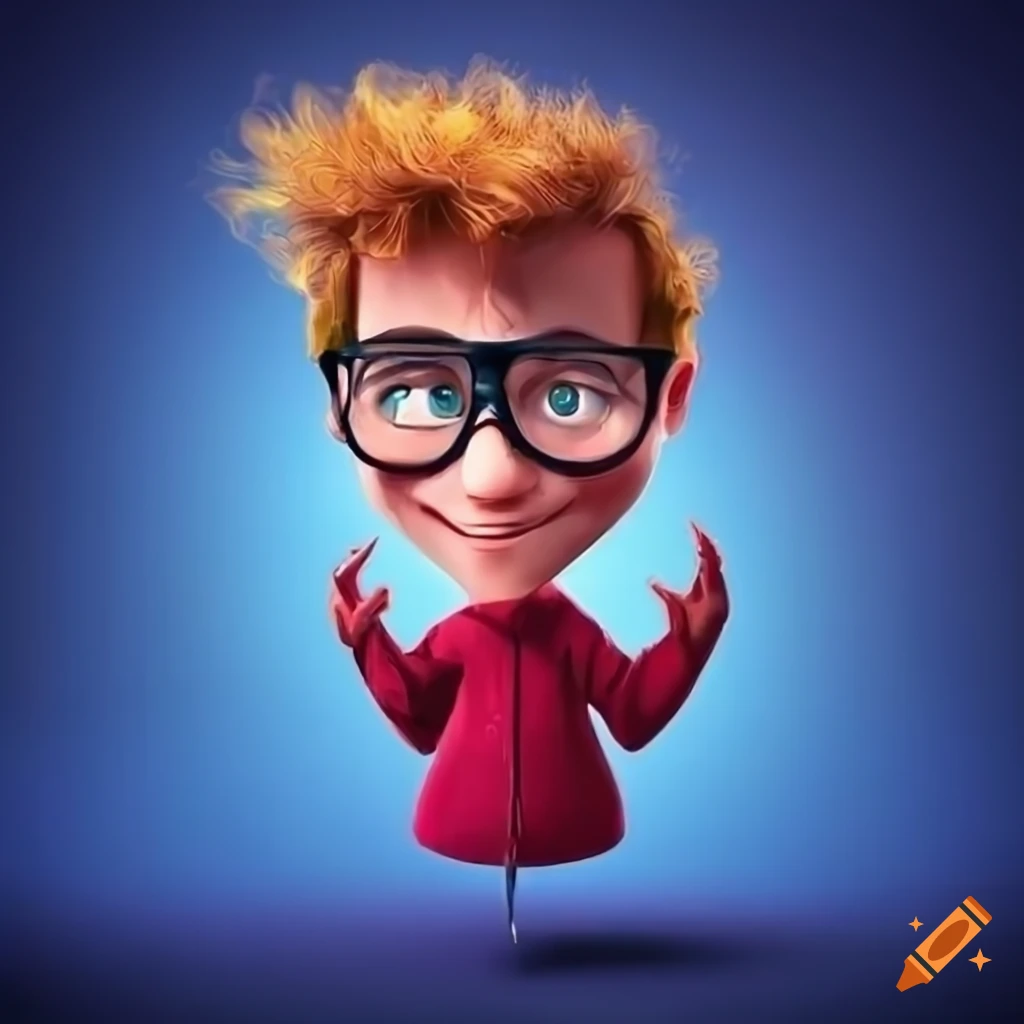 Cartoonic imaginary character with a tech savvy look on Craiyon