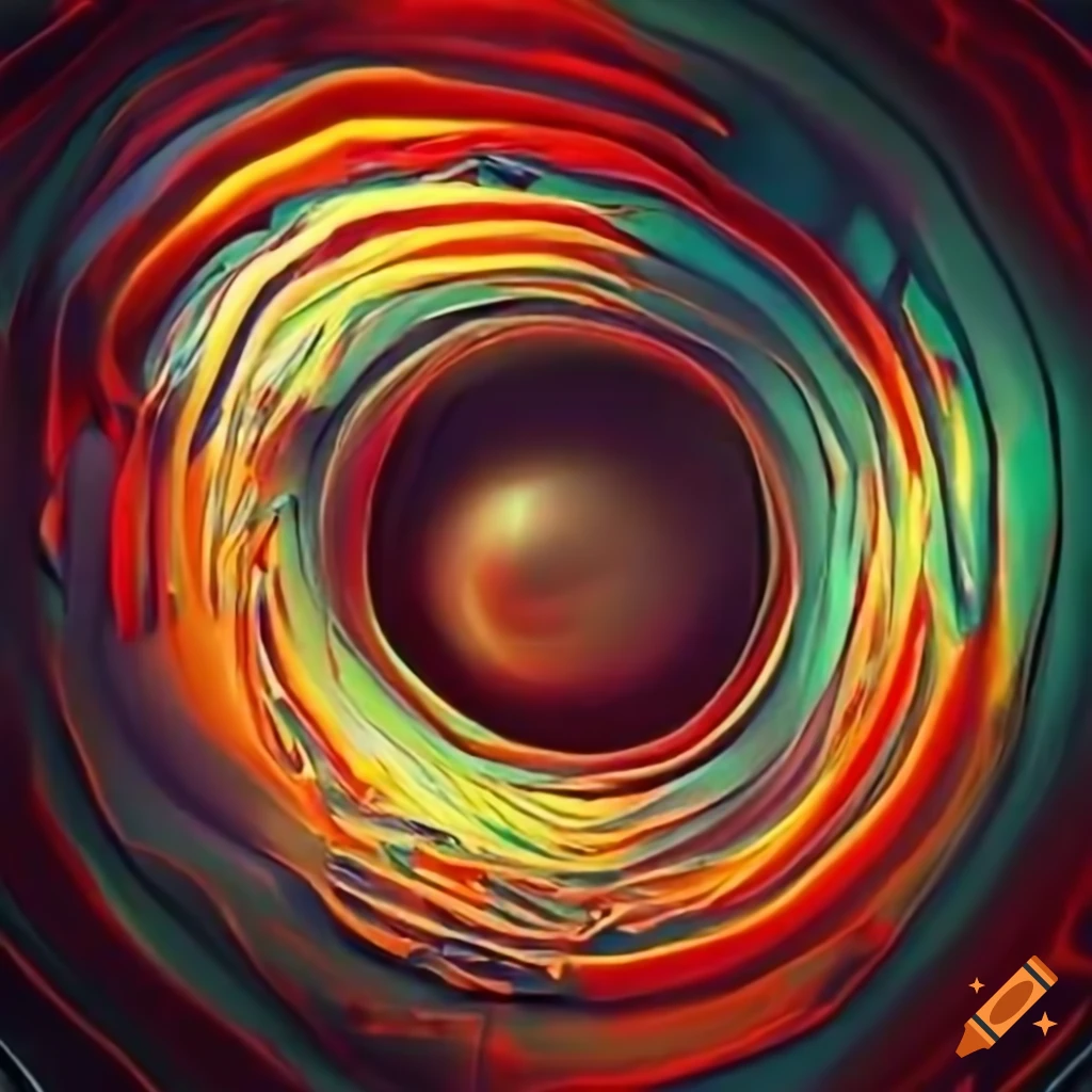 AI art bomb explosion on a spiral grid structure with transparent paint ...