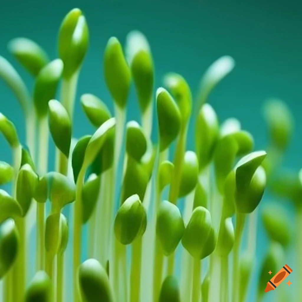 Green Sprout Microgreens logo with fresh leaves and sprouting seed on ...