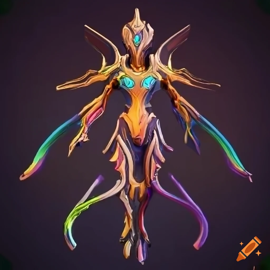 Stylized valkyrie inspired by warframe in a rainbow style by moebius on ...