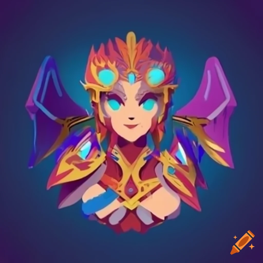 Stylized valkyrie power armor design with rainbow plasma phoenix theme ...